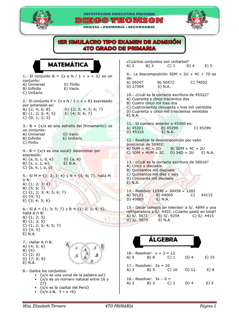 Primaria - 4to Grado | PDF