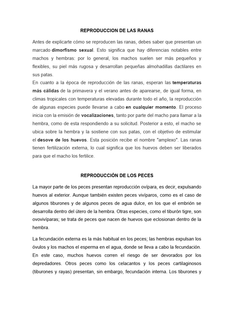 Reproduccion de Las Ranas | PDF | Reproducción | Hembra