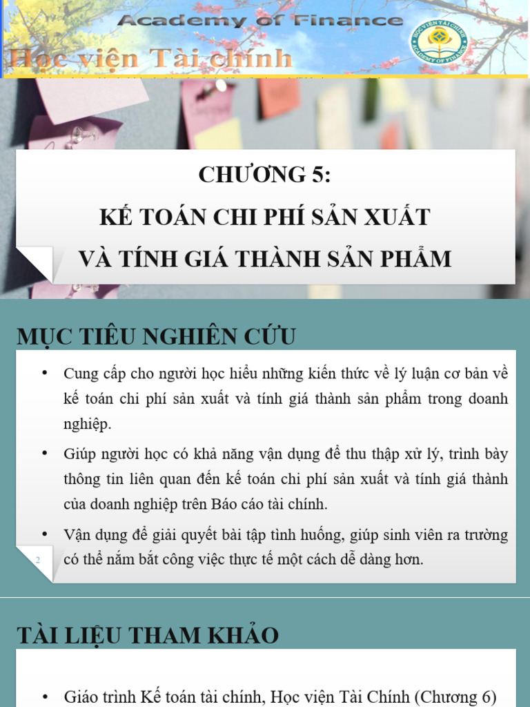 Ch.5. KT CPSX Và Tính GTSP | PDF