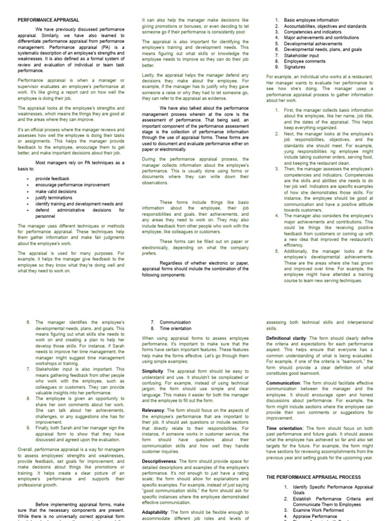 Performance Appraisal | PDF | Performance Appraisal | Goal