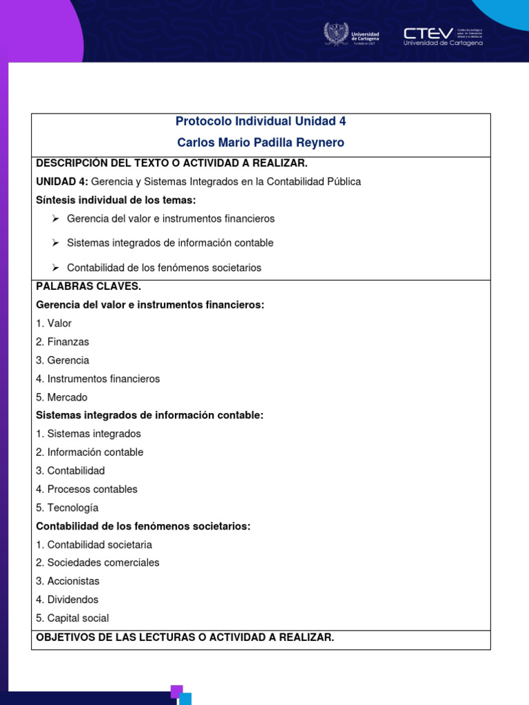 PROTOCOLO INDIVIDUAL 4 CONTABILIDAD PUBLICA | PDF | Contabilidad | Business