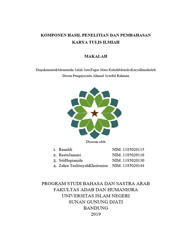 Komponen Penelitian Karya Ilmiah | PDF