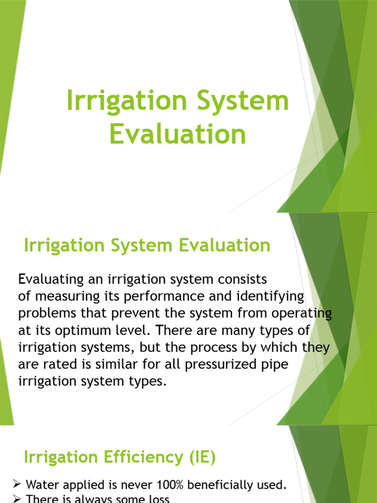 Irrigation System Evaluation Rico | PDF