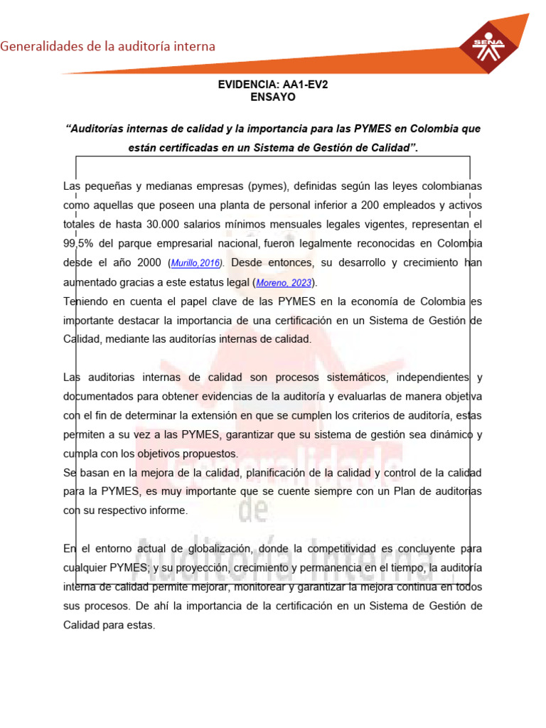 Formato Evidencia AA1 Ev2 Ensayo AMS | PDF