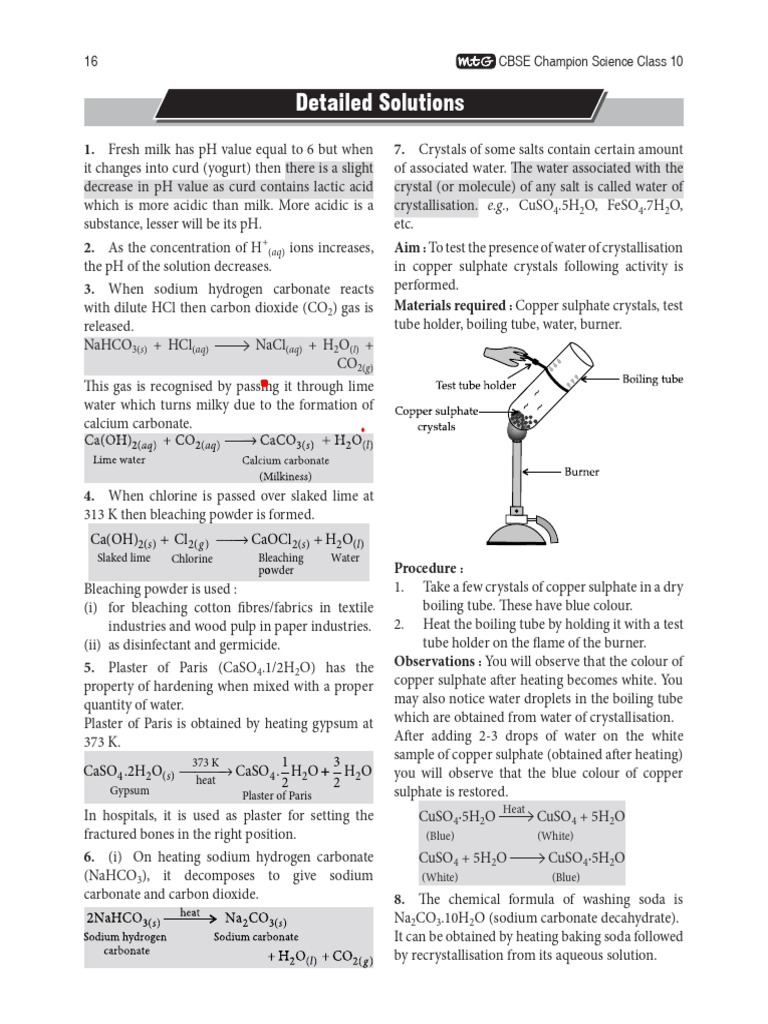 Acid Chapter CBSE QnA | PDF | Sodium Carbonate | Sodium Chloride