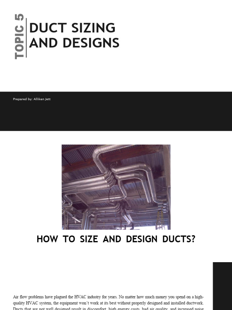 Topic 5 Duct Sizing | Download Free PDF | Duct (Flow) | Fluid Dynamics
