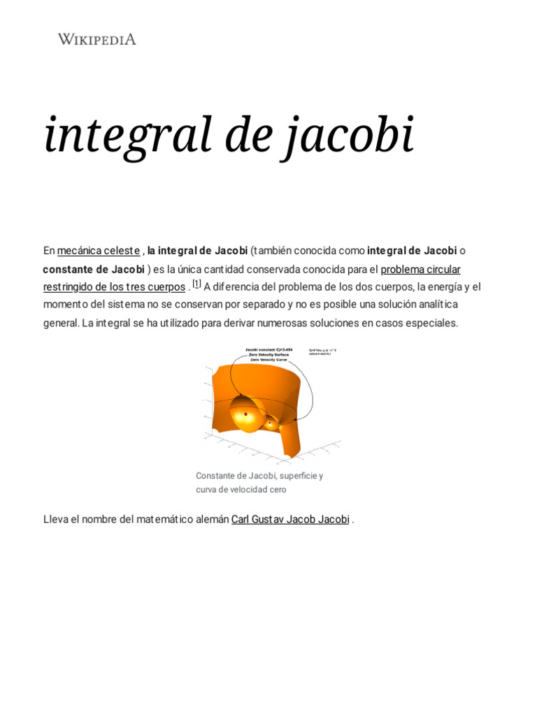 Integral de Jacobi - Wikipedia | PDF | Cantidad | Física