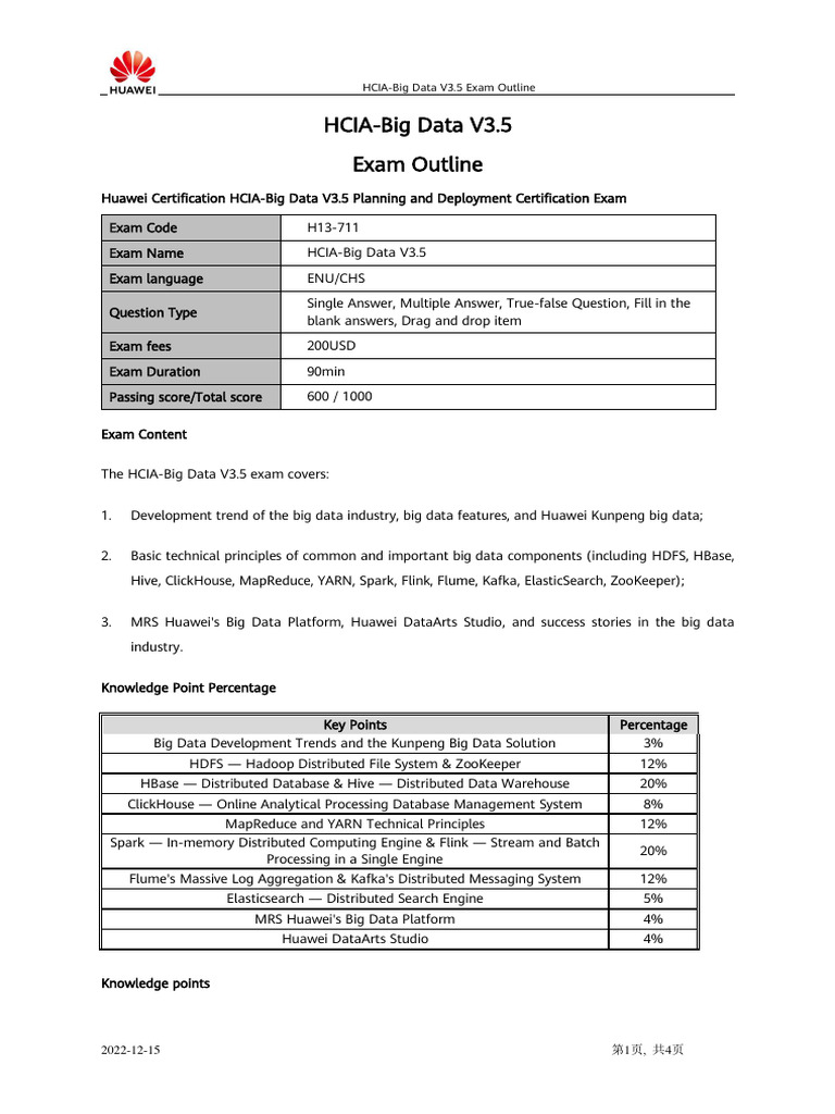 HCIA-Big Data | PDF | Apache Hadoop | Apache Spark