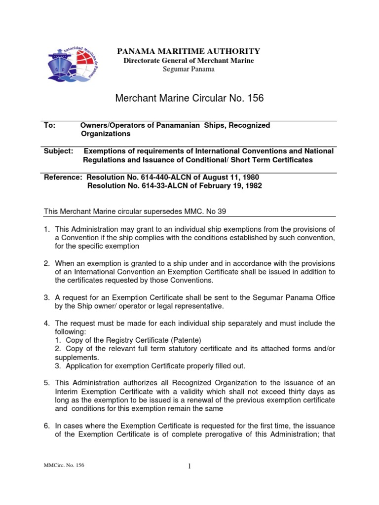 Panama Maritime Authority Circular: Panama Merchant Marine Circular – XUJX