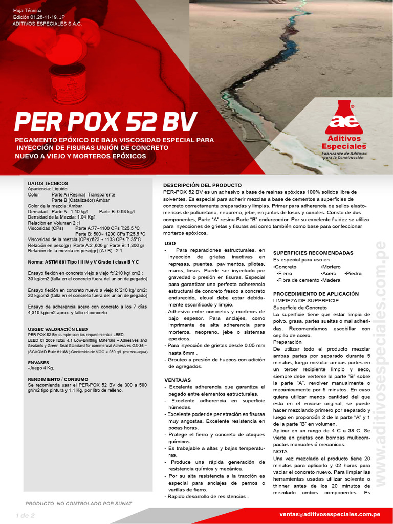 FT Per Pox 52 BV | PDF | Hormigón | Ingeniero civil