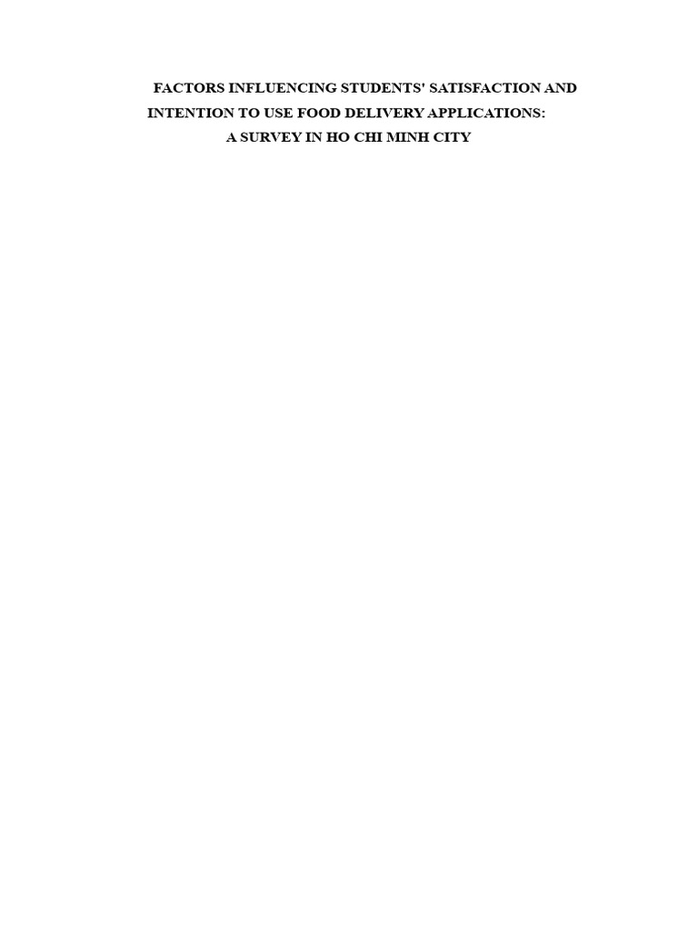 Factors Affecting Student Use of Food Delivery Apps | PDF | Customer ...
