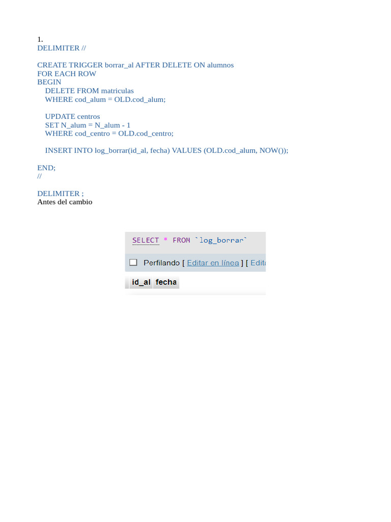 Examen Procedures Raul | PDF | Bases de datos | SQL