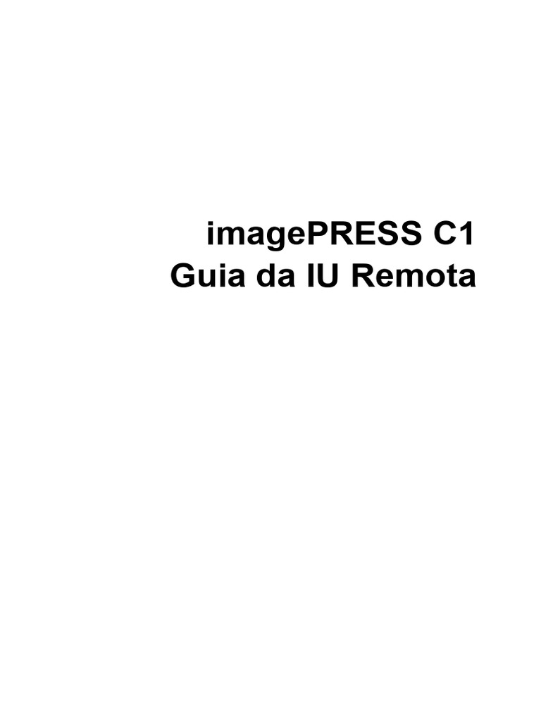 Guia da IU Remota imagePRESS C1 | PDF | Rede de computadores | Microsoft Windows