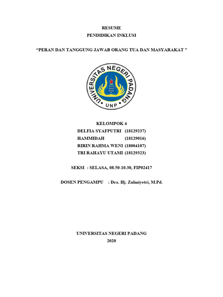 KELOMPOK 4 PEND. INKLUSI Contoh | PDF | Kesehatan Holistik