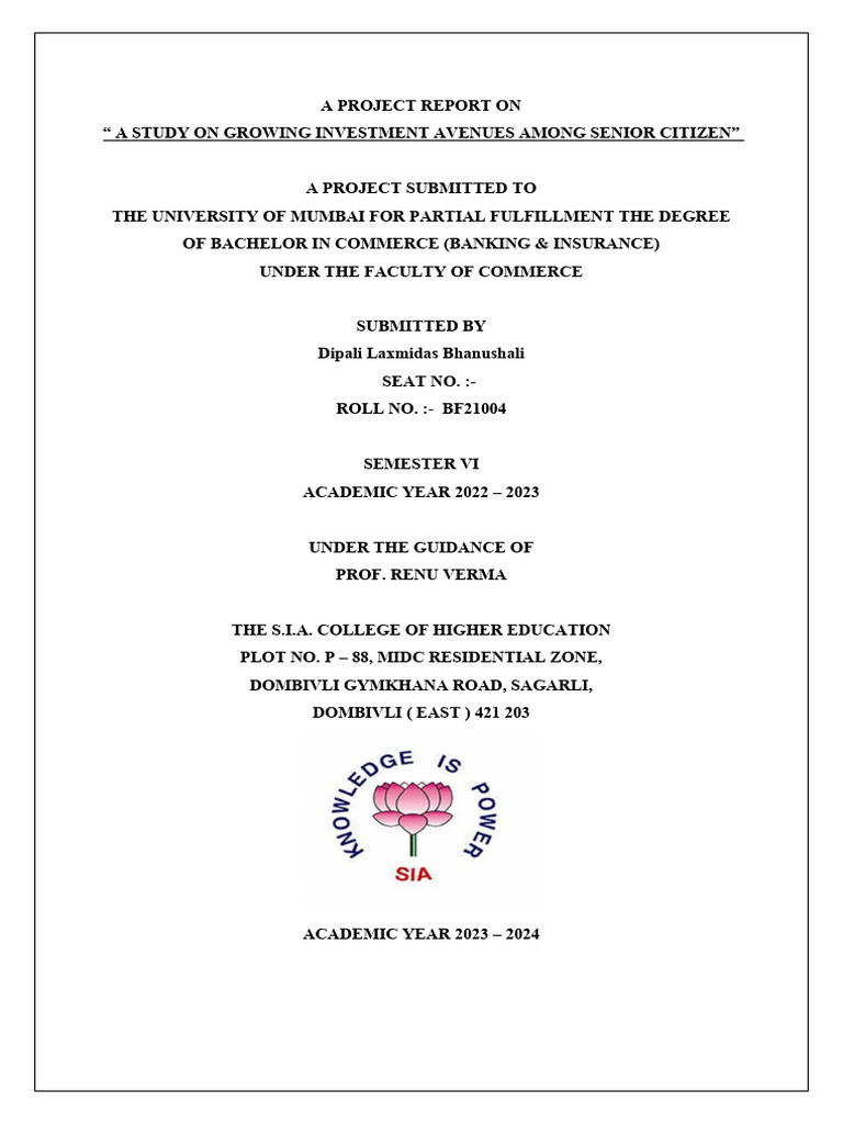 Final Black Book Project2 | PDF | Investing | Investment Fund