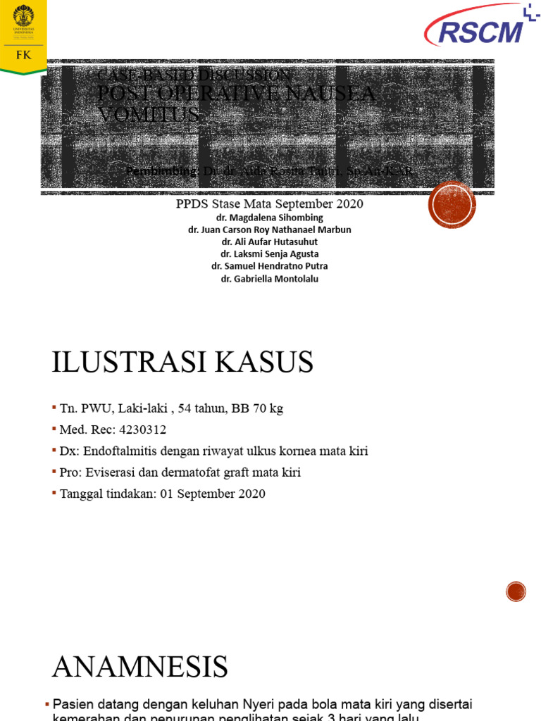 Penanganan Mual Pasca Operasi PONV | PDF