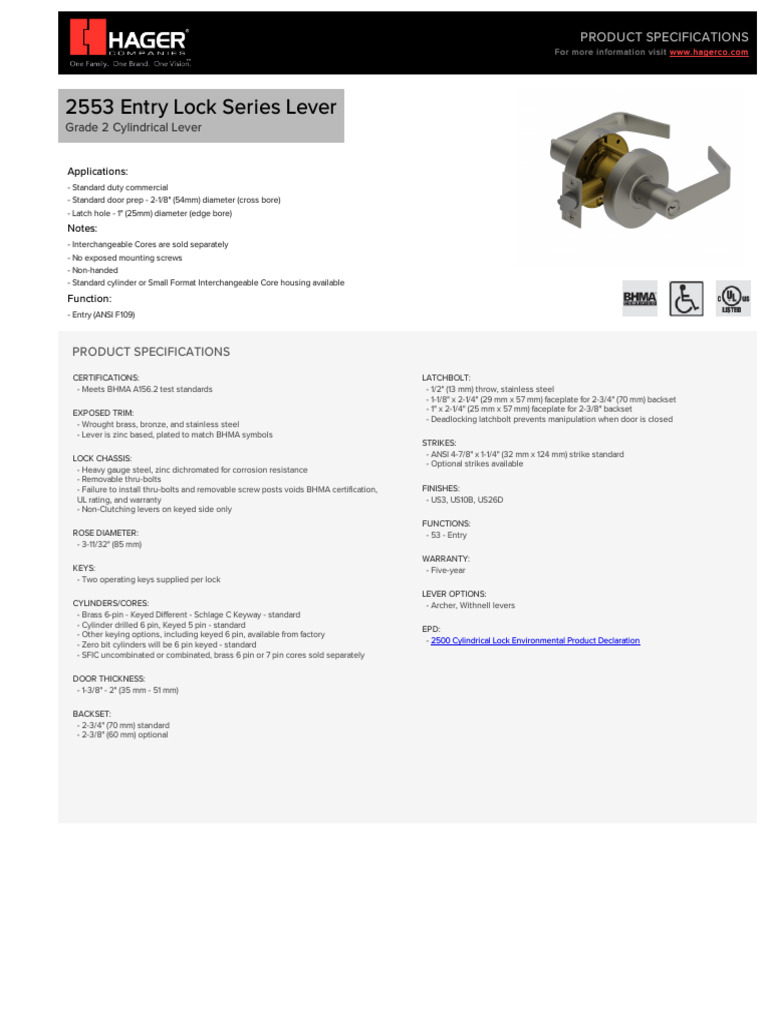 Ficha Técnica 2553 Entry | PDF