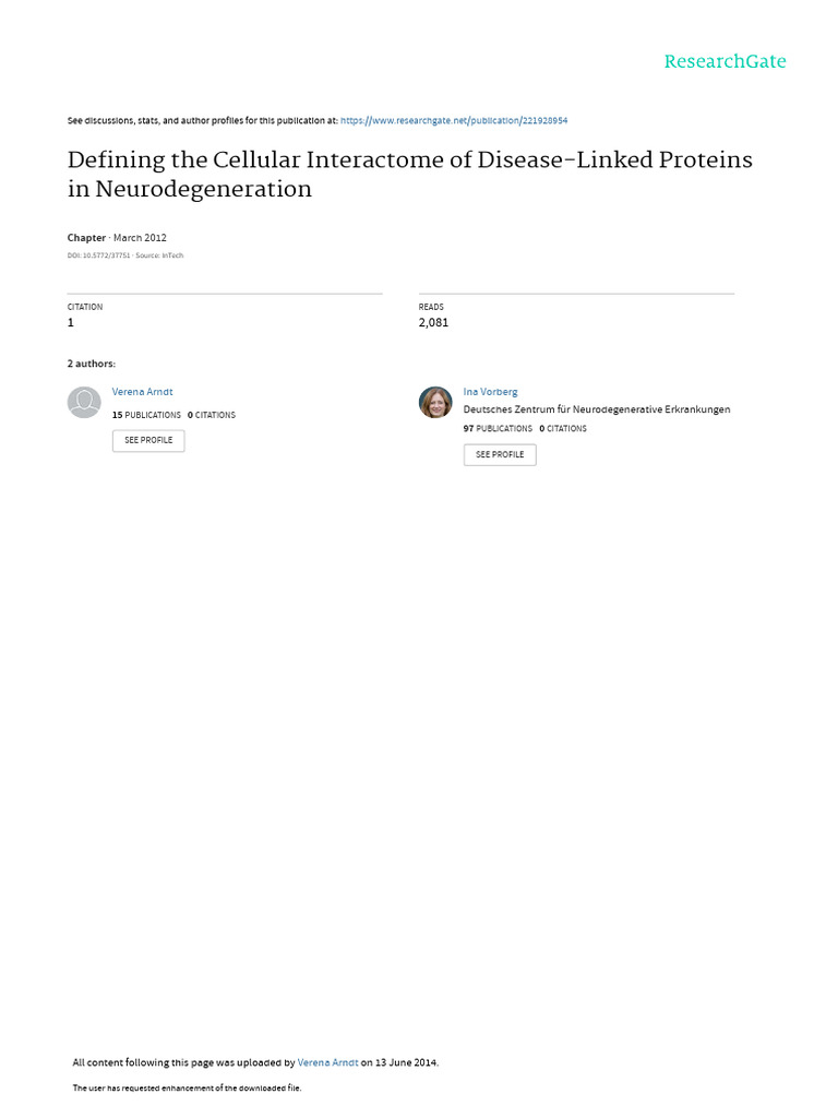 Defining The Cellular Interactome of Disease-Linked Proteins in Neurodegeneration | Download ...