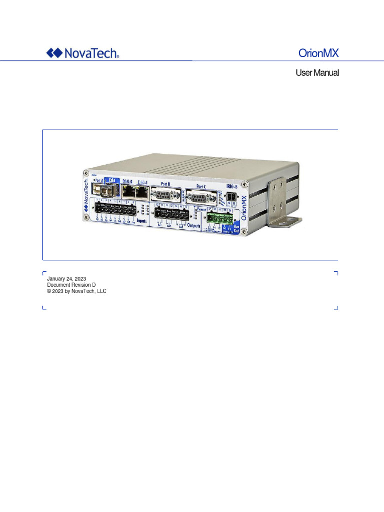 OrionMX User Manual | PDF | Input/Output | Menu (Computing)