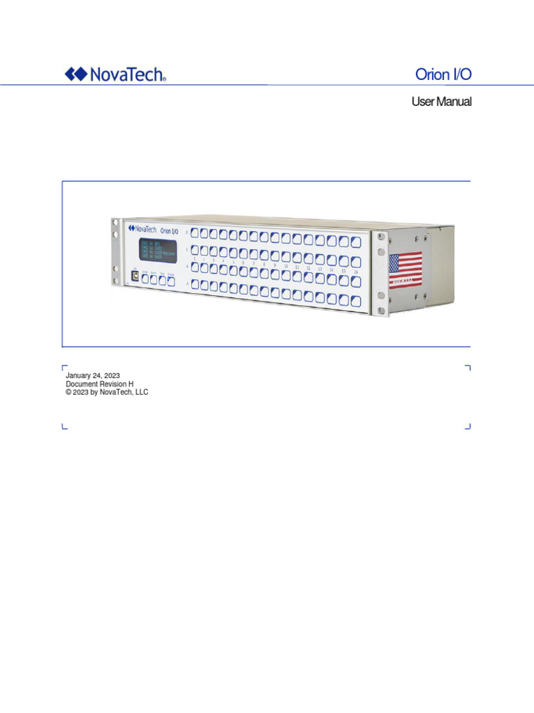 Orion IO User Manual | PDF | Input/Output | Menu (Computing)