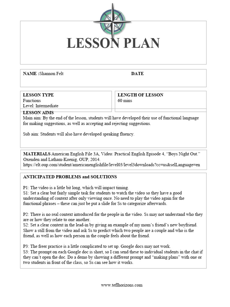 Lesson Plan Making Suggestions | PDF | Cognition | Cognitive Science