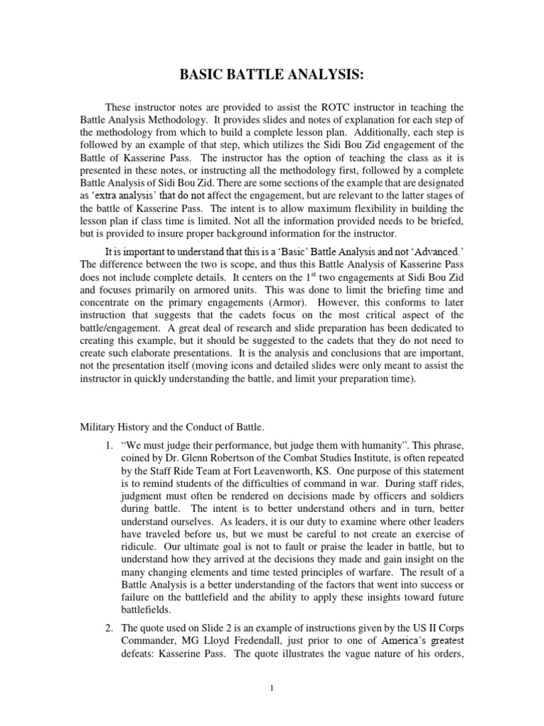 BATTLE ANALYSIS (2) | PDF | Bias | Analysis