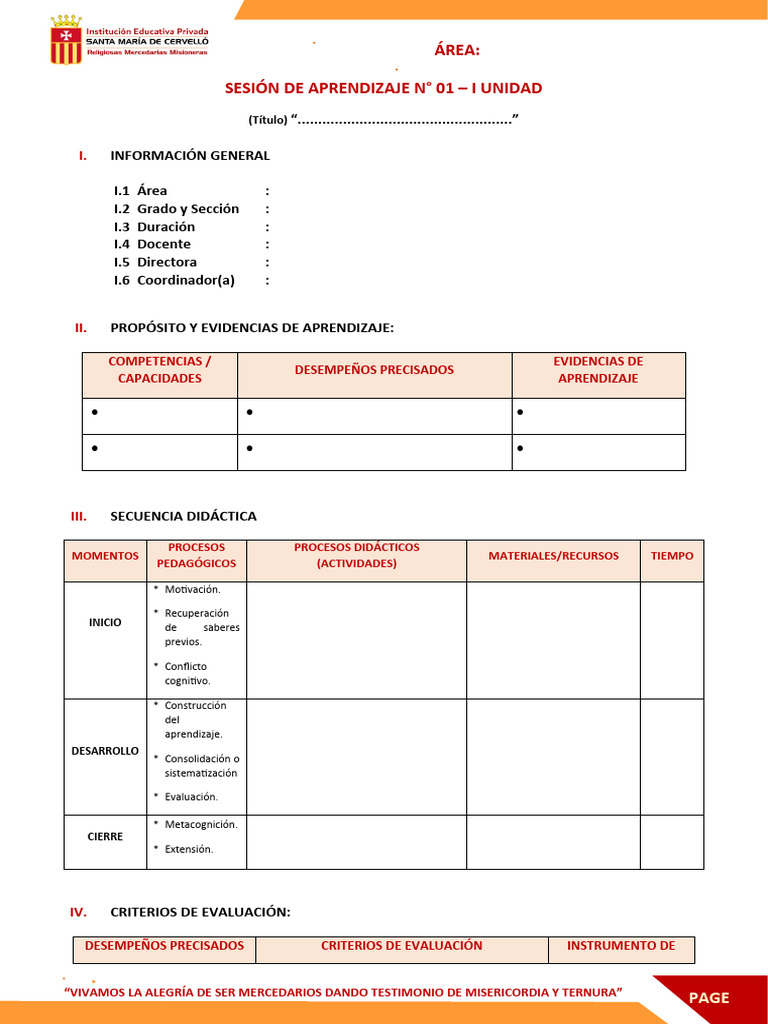 2024 - 04 Sesión de Aprendizaje 2024 | Descargar gratis PDF | Aprendizaje | Evaluación