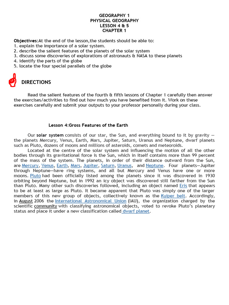 Lesson 4 and 5 | PDF | Planets | Solar System
