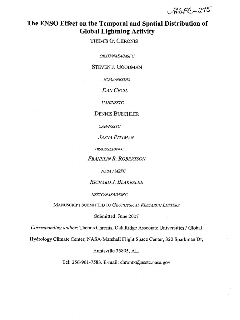 The ENSO Effect On The Temporal and Spatial Distribution of | PDF | Jet ...