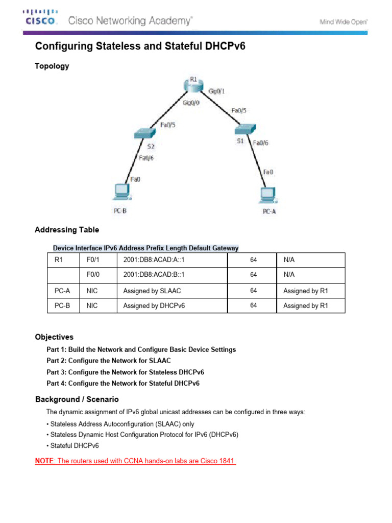 Configure Stateless & Stateful DHCPv6 | PDF | I Pv6 | Computer Science