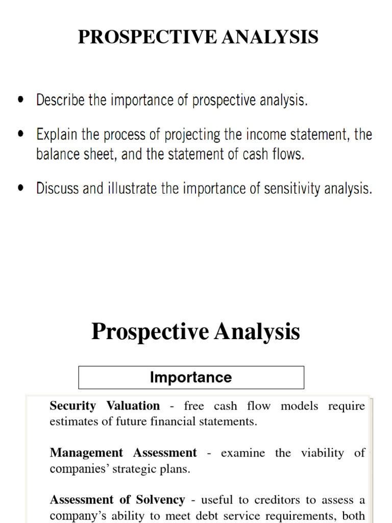Chapter 6_Prospective Analysis | PDF | Expense | Balance Sheet