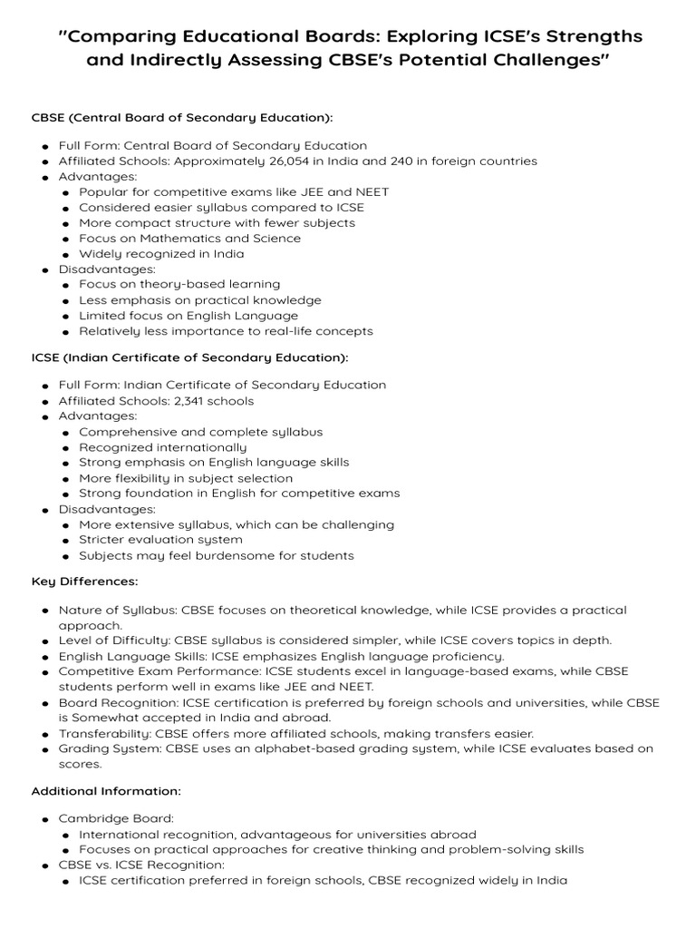 Educational Boards | PDF | Curriculum | Cognition