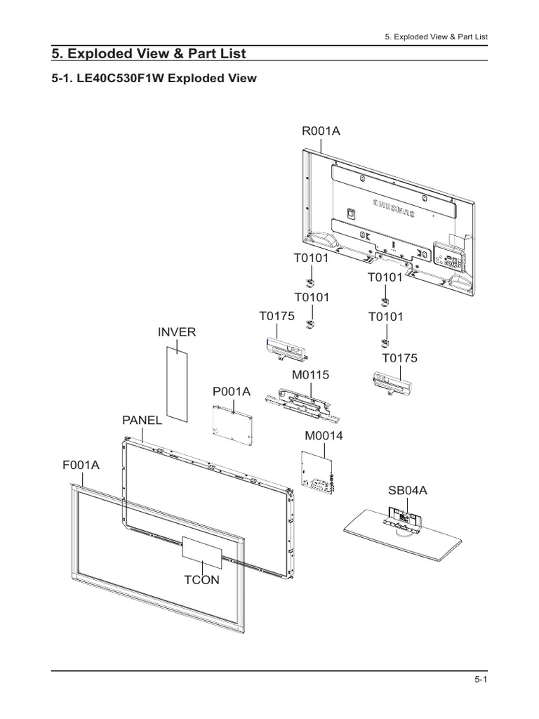 Samsung Le40c53 Parts Exploded Info | PDF