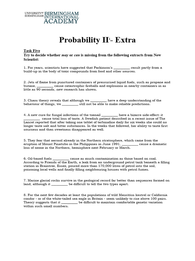 111 Probability II - Extra | PDF | Taste