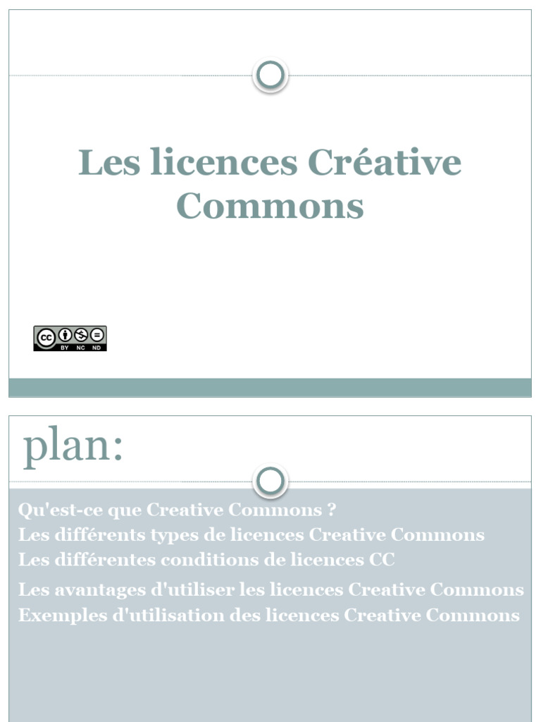 Types et avantages des licences CC | PDF | Licence Creative Commons ...