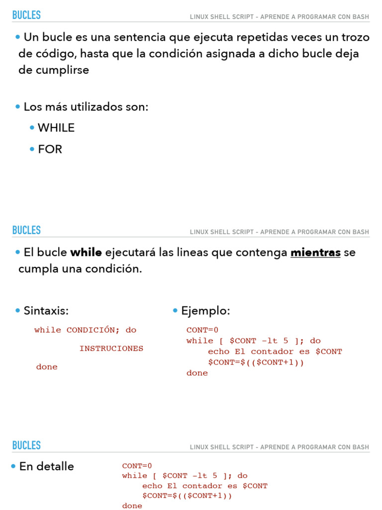 001 Presentacion-Bucles - Linux Comandos | PDF | Ingeniería de software ...