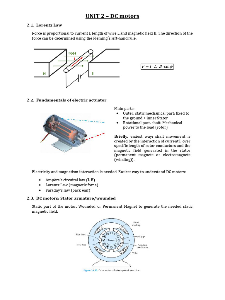 UNIT 2 - DC Motors | Download Free PDF | Electric Motor ...