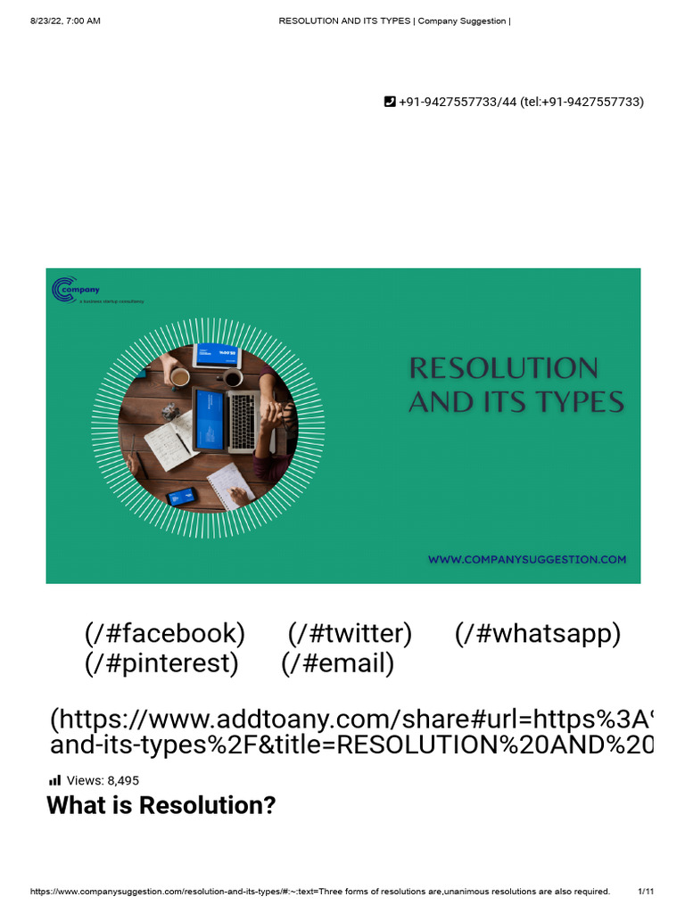 Types of Resolutions Explained | PDF | Corporations | Business