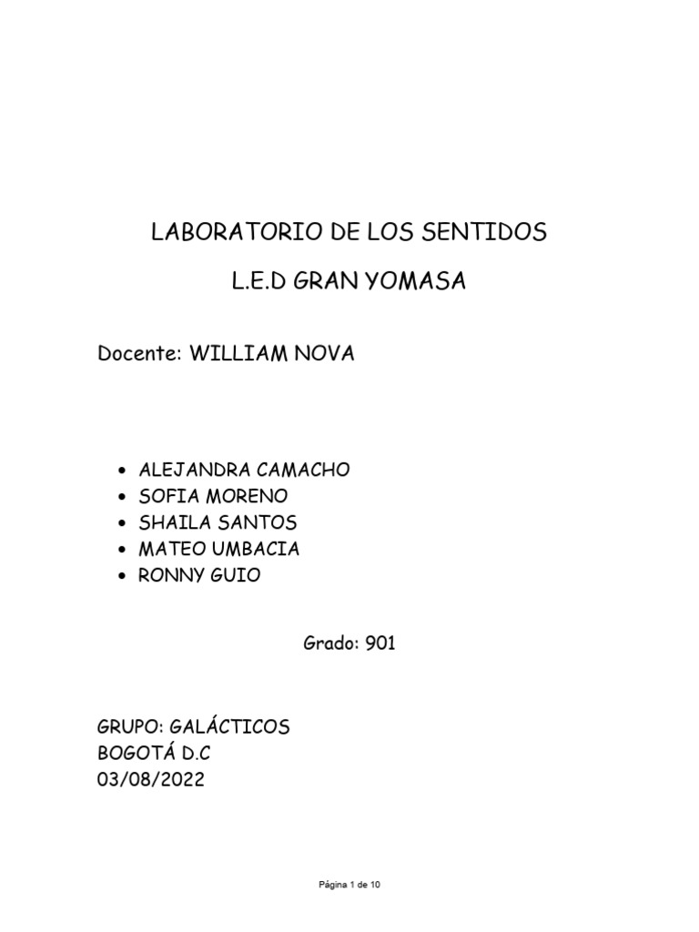 Laboratorio de Los Sentidos Alejandra Camacho | PDF | Neurociencia ...