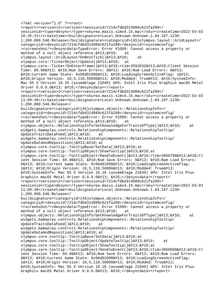Sims 4 Desync Error Report | PDF | Mac Os | Computer Engineering