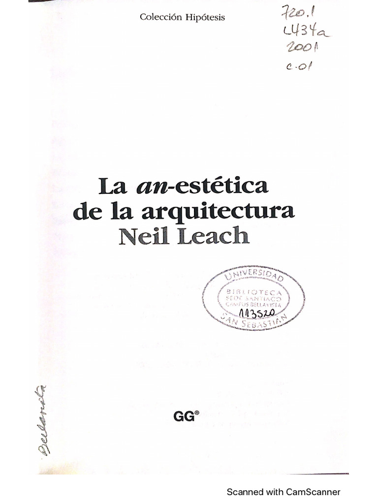 La An-Estetica de La Arquitectura - Neil Leach | PDF