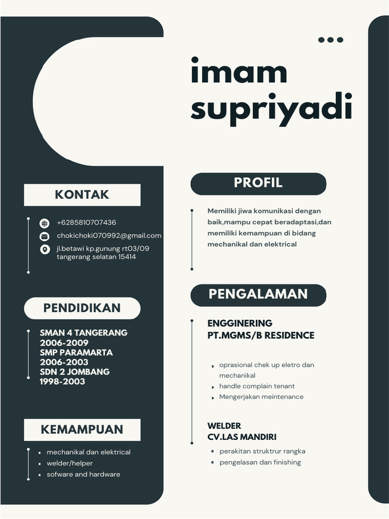 Cv Imam Supriyadi Eng | PDF