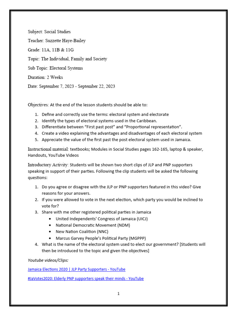 1-SS-11-Electoral Systems | PDF | Electoral District | Voting