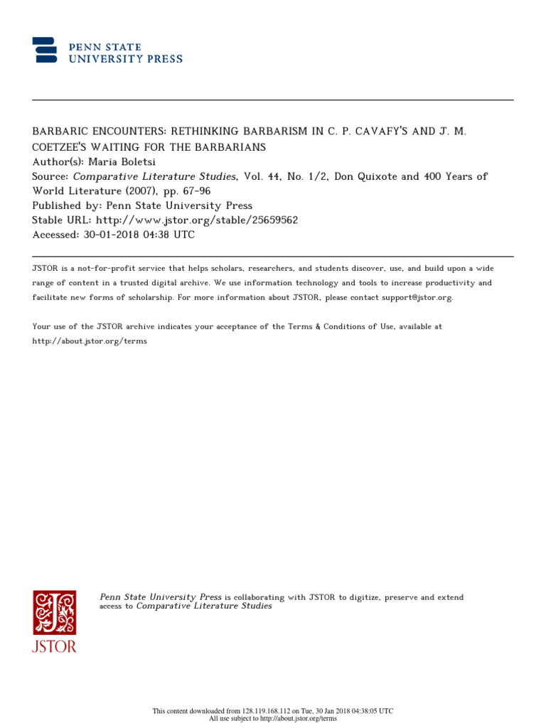 Maria Boletsi, Barbaric Encounters | Download Free PDF | Barbarian ...