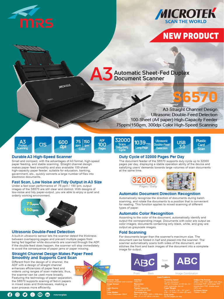 Brosur Microtek S6570 | PDF | Image Scanner | Computing