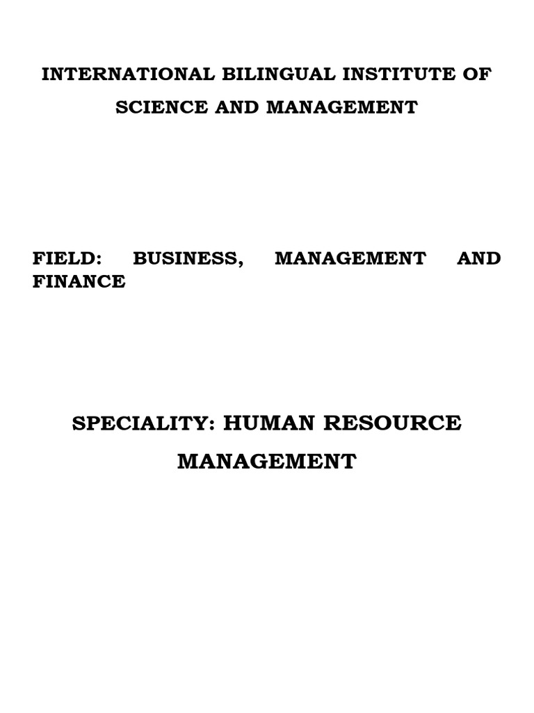 Human Resource Management Degree Program | PDF | Entrepreneurship | Risk