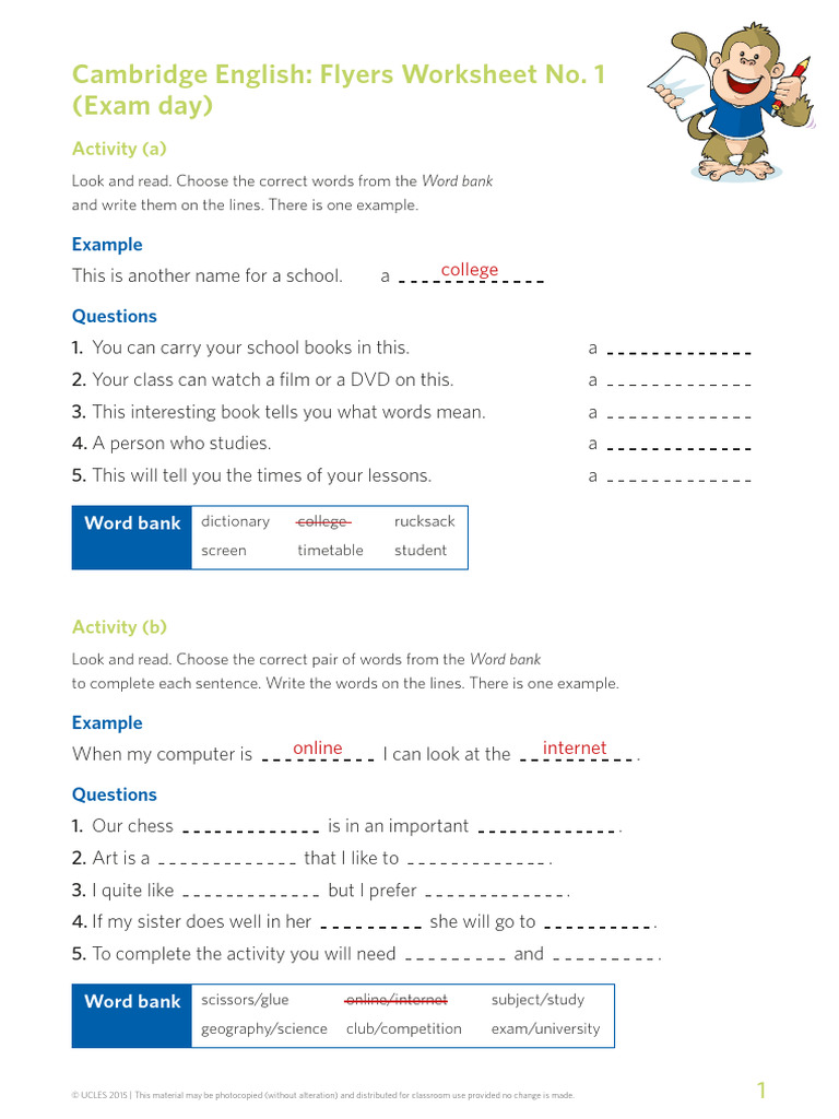 285130-yle-flyers-worksheets | PDF