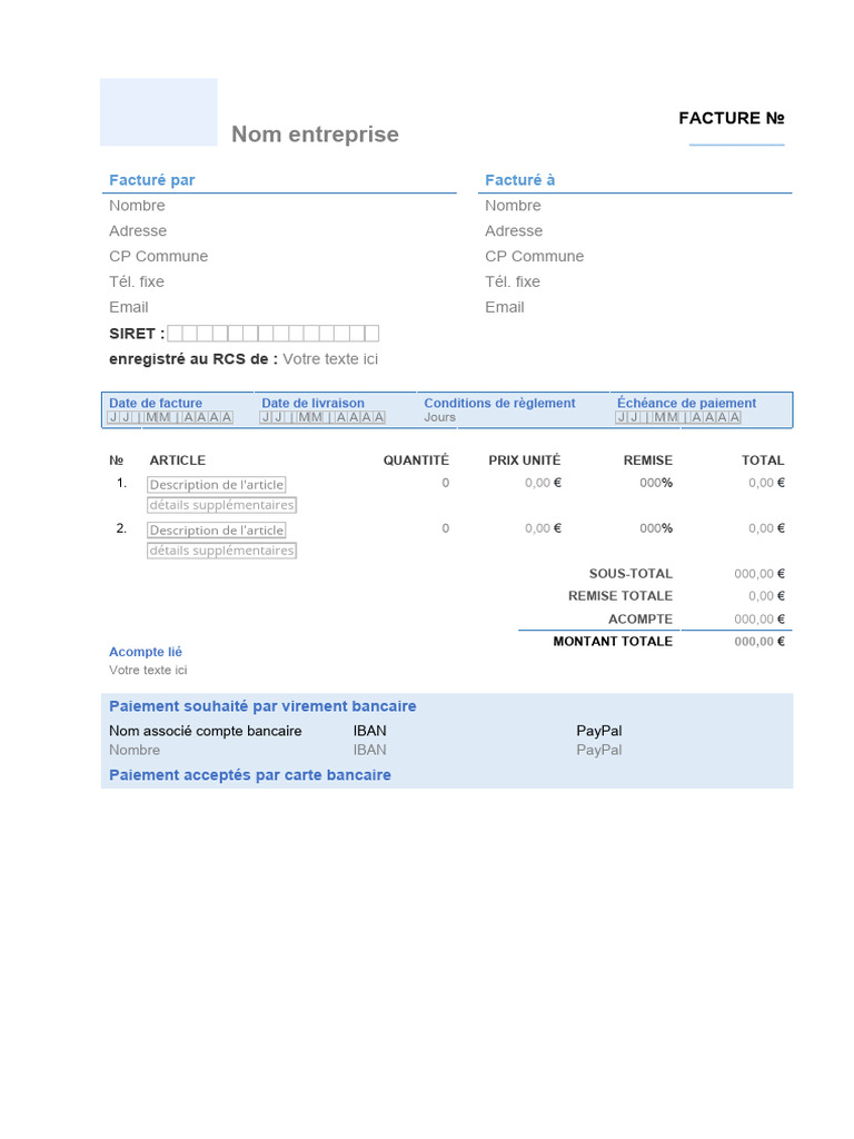 Modele Facture Auto Entrepreneur 63b42be382 | PDF