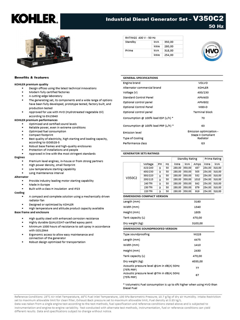 Datasheet V350C2 | PDF | Diesel Engine | Engines