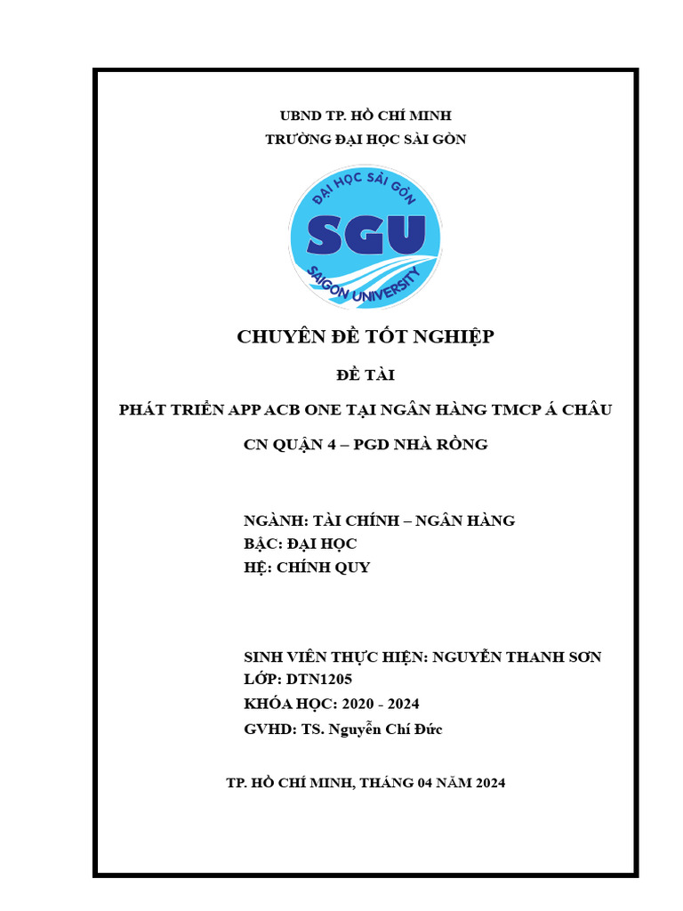 Nguyen Thanh Son BCTT Thang 4 2024 | PDF